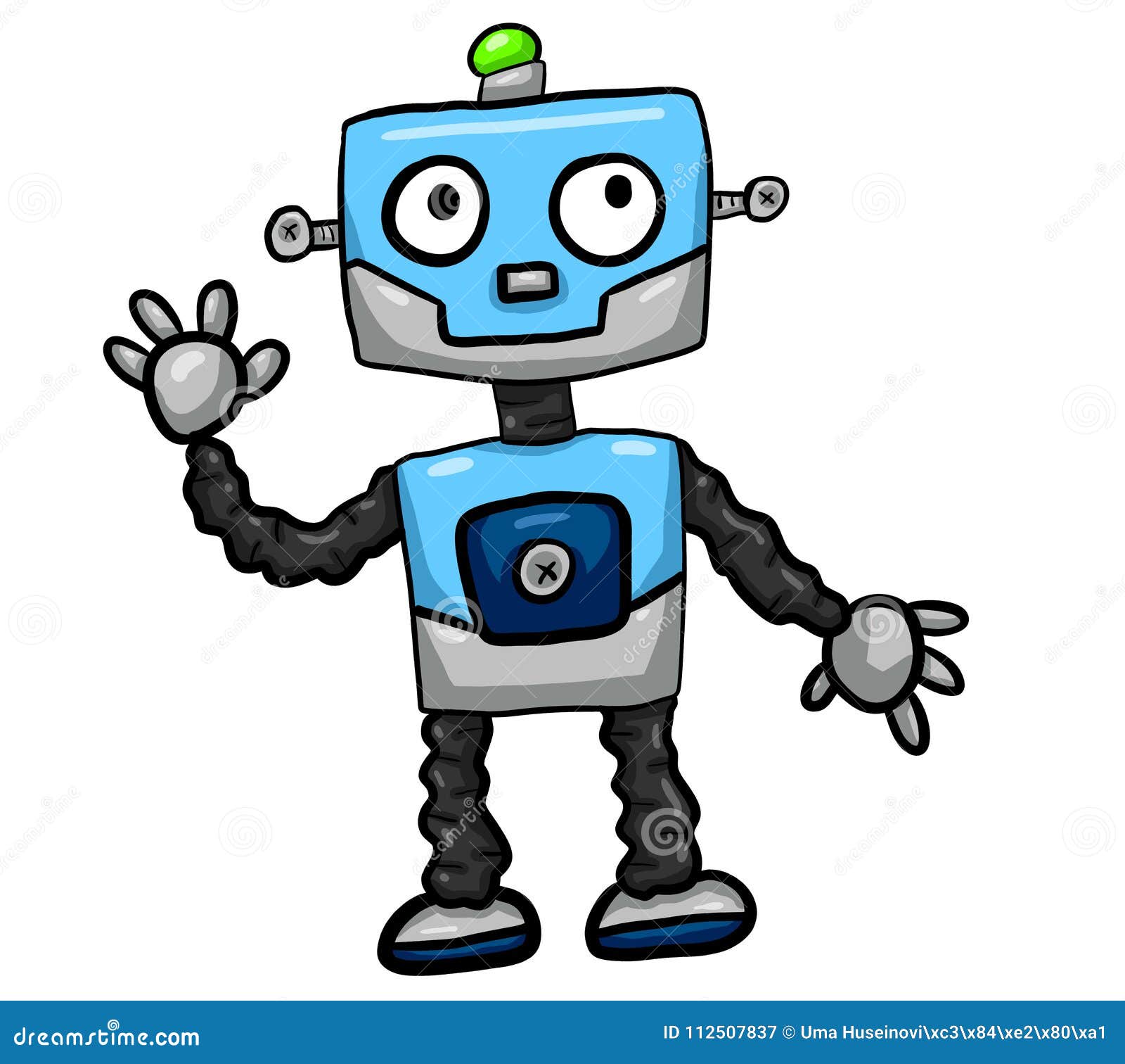 Very Happy Blue Robot stock illustration. Illustration of icon - 112507837