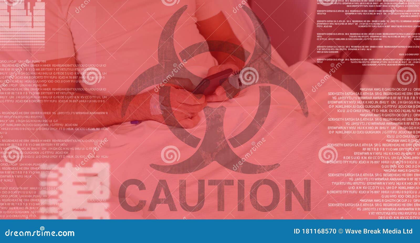 Digital Illustration of a Hazard Sign with a Sign Caution with Data ...