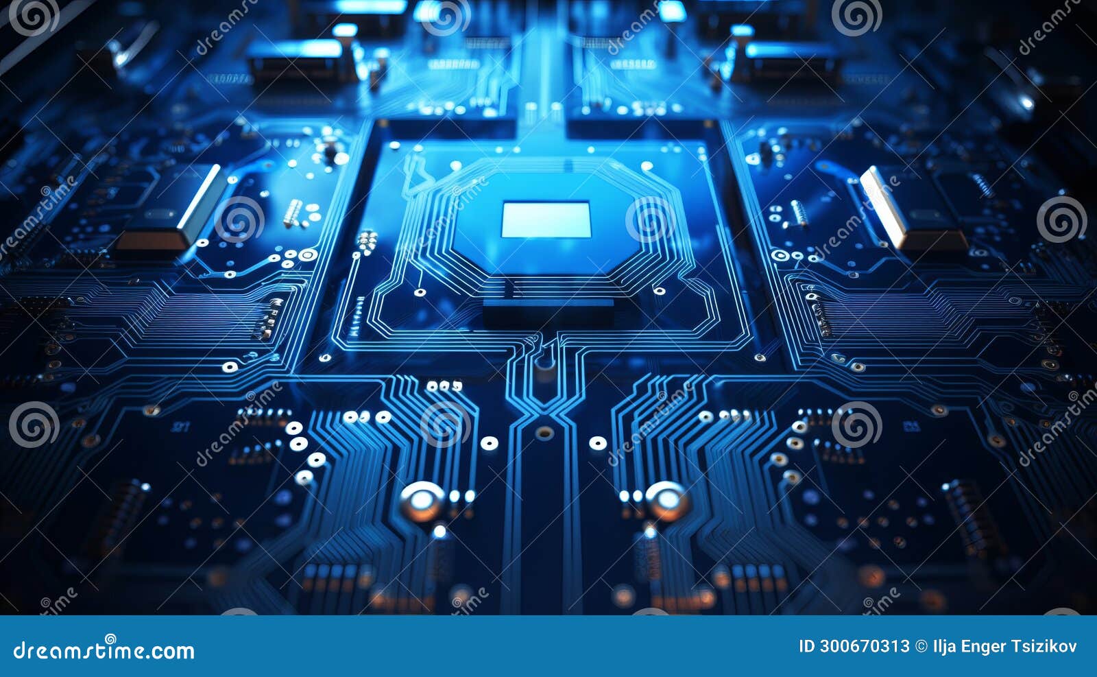 Digital Illustration of a High Resolution, Clear and Empty Futuristic ...