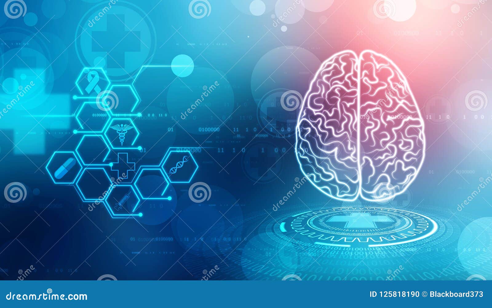 Digital Illustration of Human Brain Structure, Creative Brain Concept ...