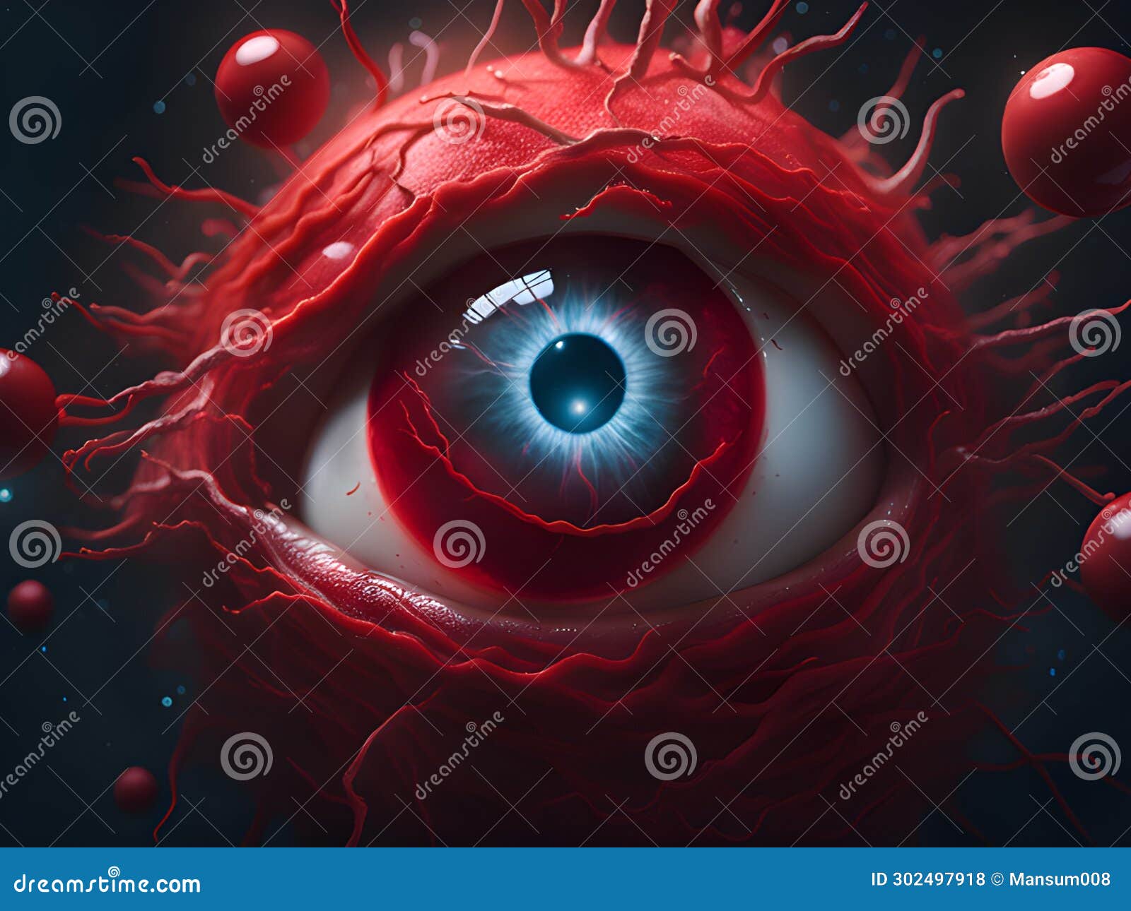 Digital Illustration of a Human Eye with a Virus Inside Stock ...