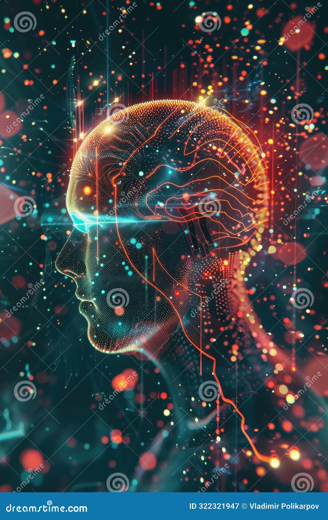 Digital Illustration of a Human Head from Various Angles, Great for ...