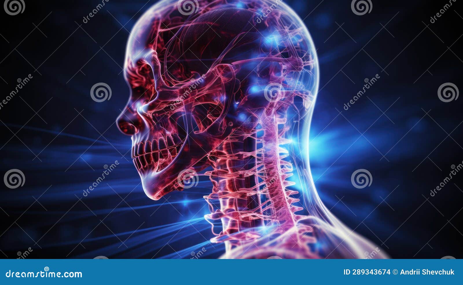 Digital Illustration of Human Skeleton in Colour Background Stock ...
