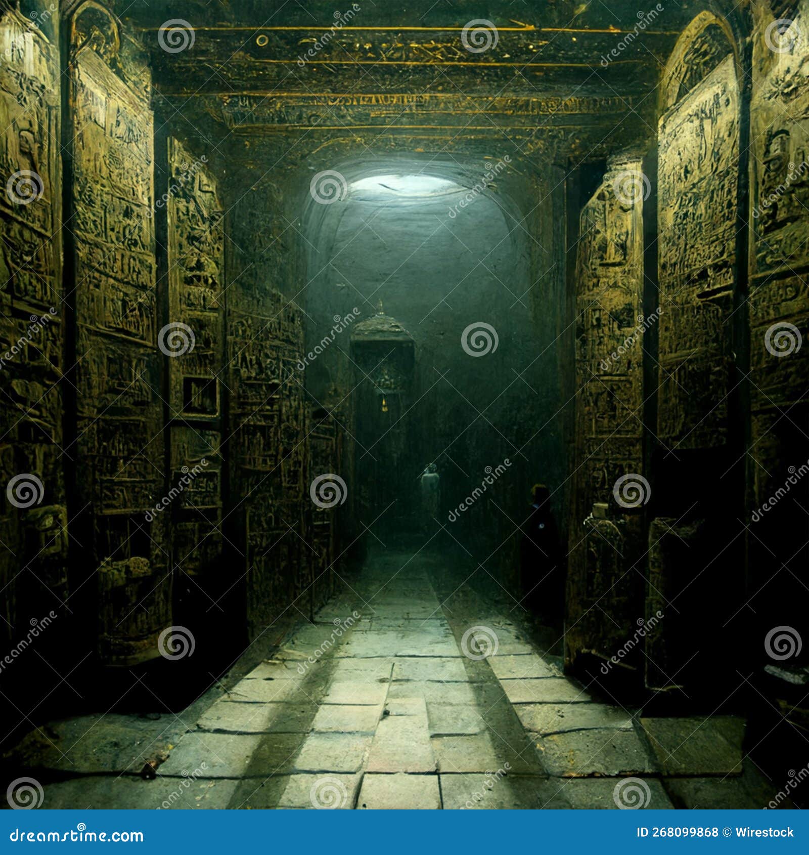 Digital Illustration Inside the Egyptian Pyramids: Hieroglyphics on the ...