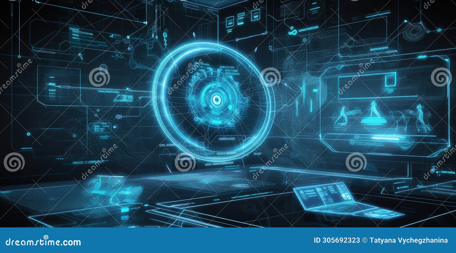 Digital Illustration of the Internet World of Cutting Edge Technology ...