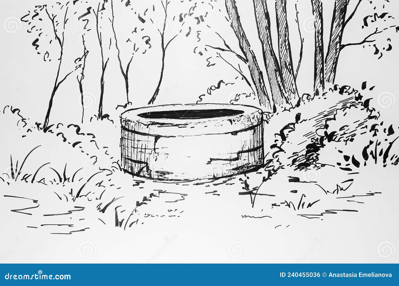 Abandoned Well Vector Illustration Clip Art | CartoonDealer.com #175840269