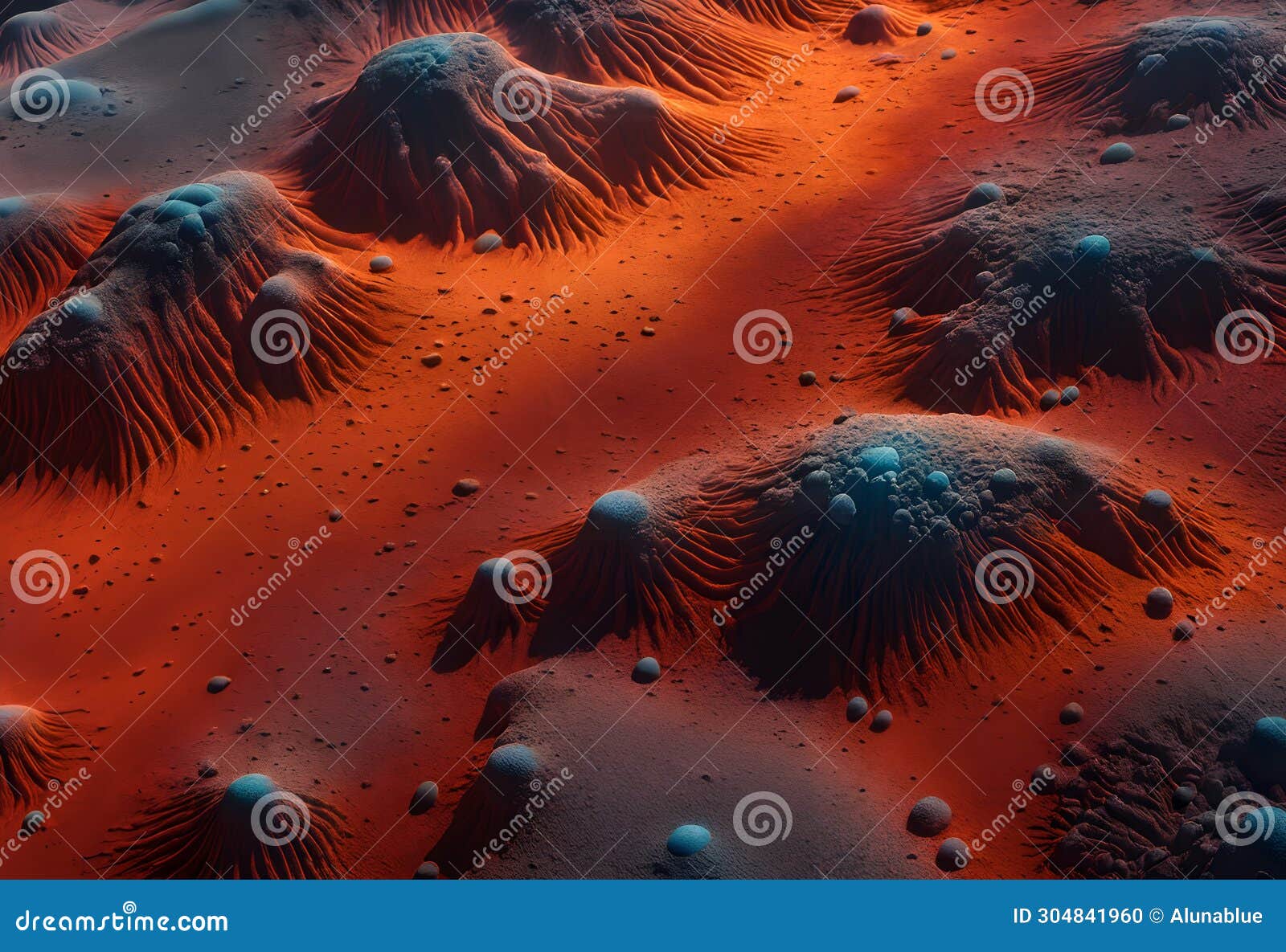 A Digital Illustration of Life on Mars. Stock Illustration ...