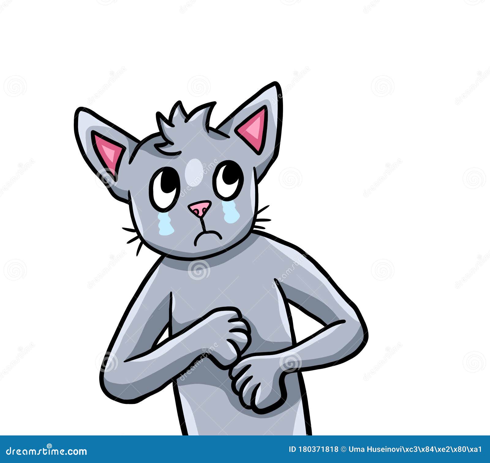 Adorable Little Scared Sad Cat Stock Illustration - Illustration of ...