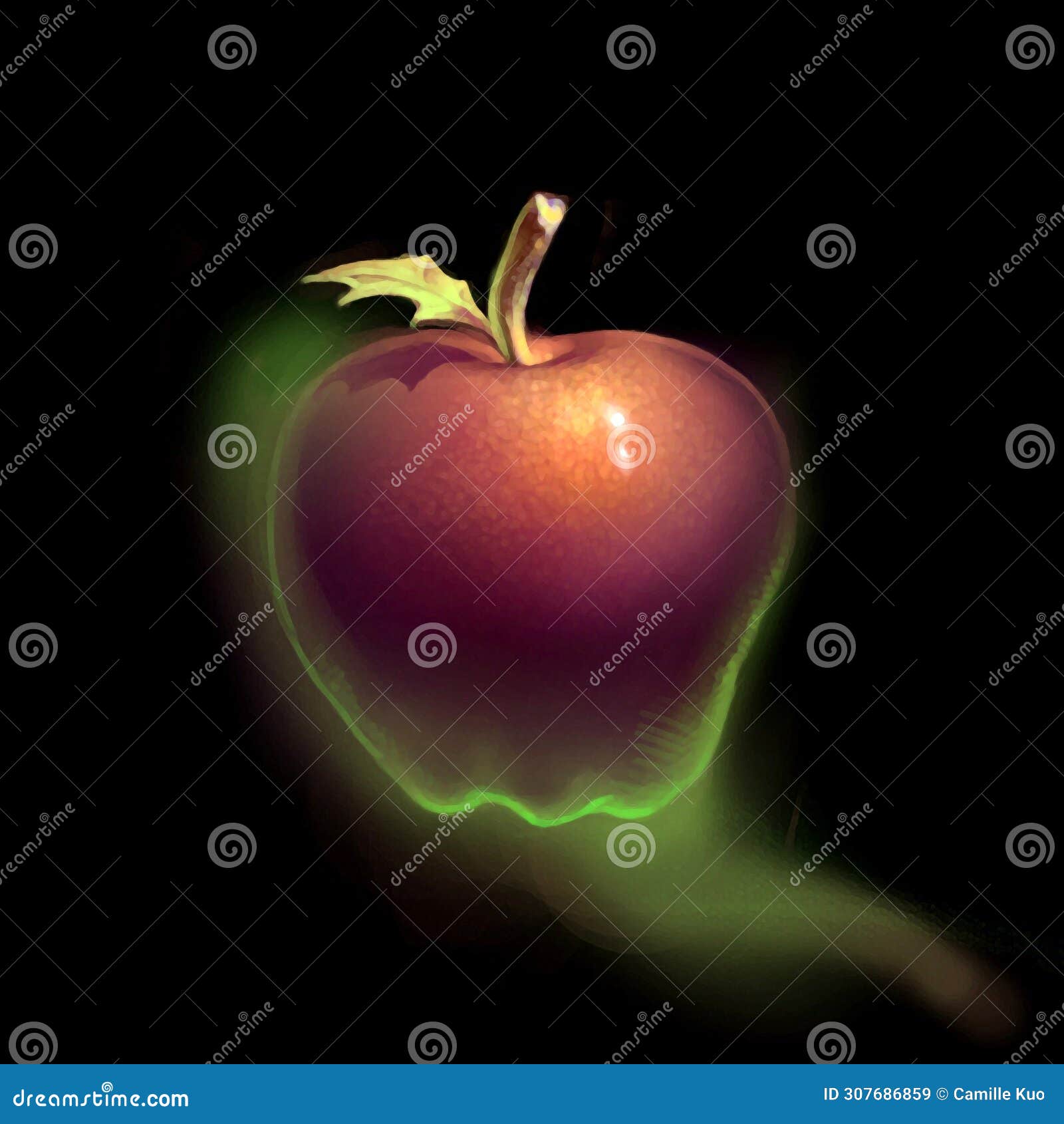 A Magical Apple Tree Growing Inside Of A Cavern, Illustration Royalty ...