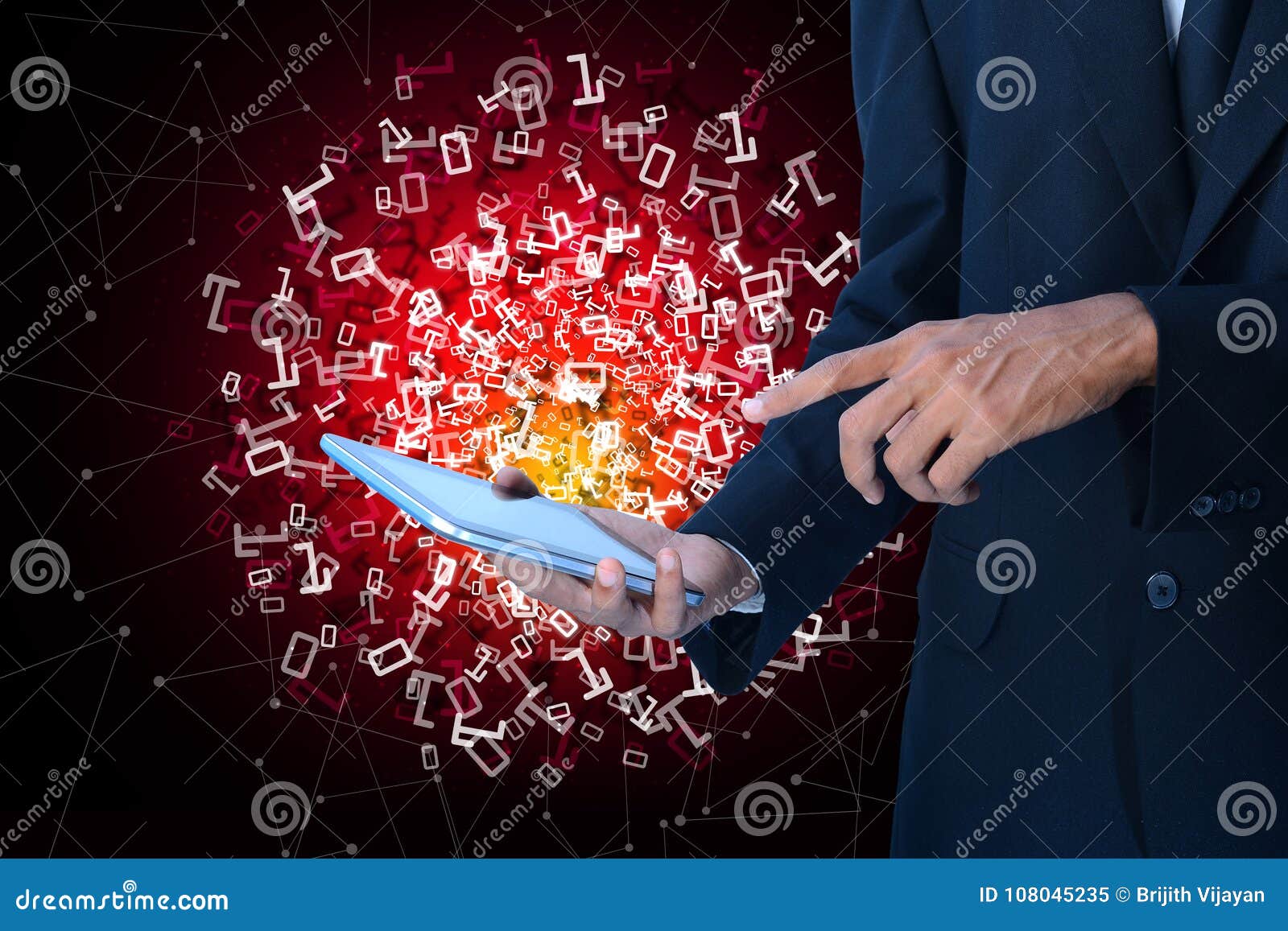 Man Showing the Binary Digits Stock Image - Image of generated, career ...