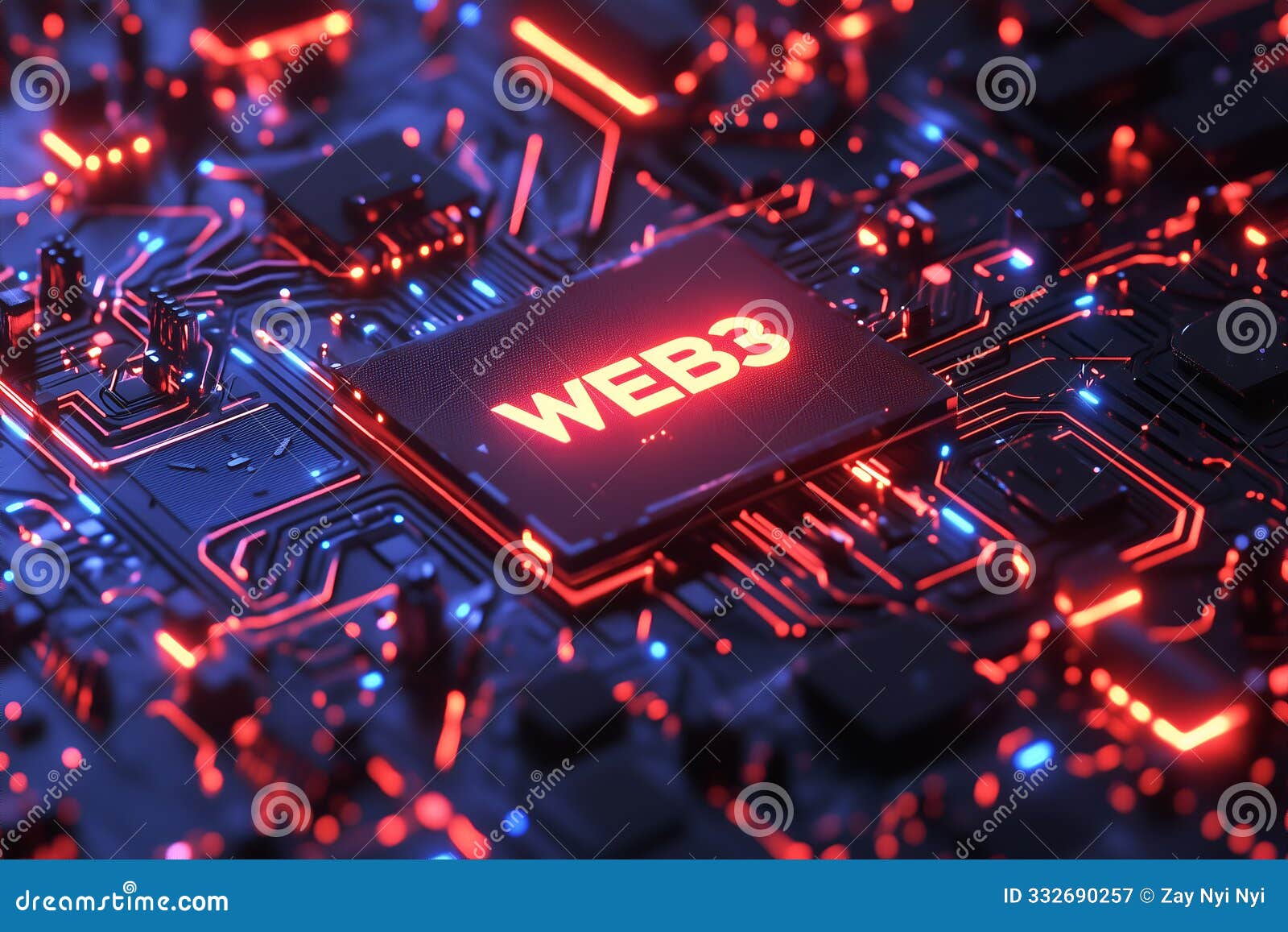A Digital Illustration of a Microchip Labeled â€œWeb3,â€ Symbolizing ...