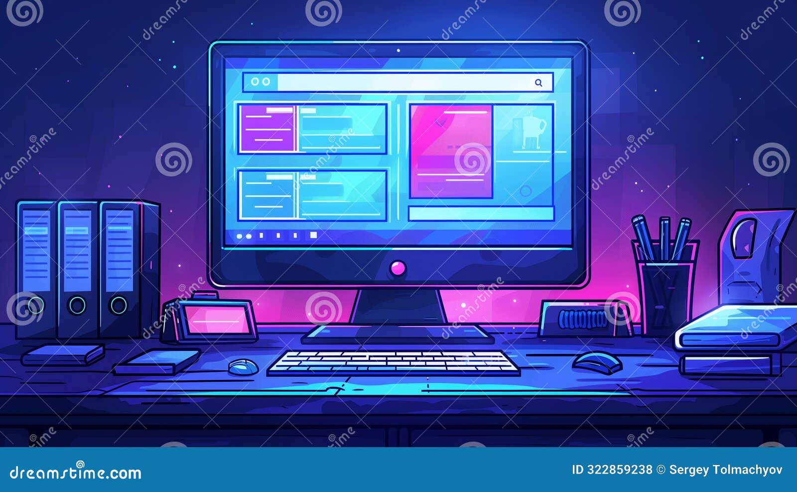Modern Desktop Computer Setup with Keyboard and Mouse Stock Photo ...