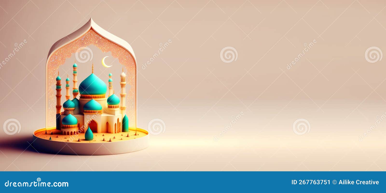Digital Illustration of Mosque for Eid Ramadan Islmic Celebration ...