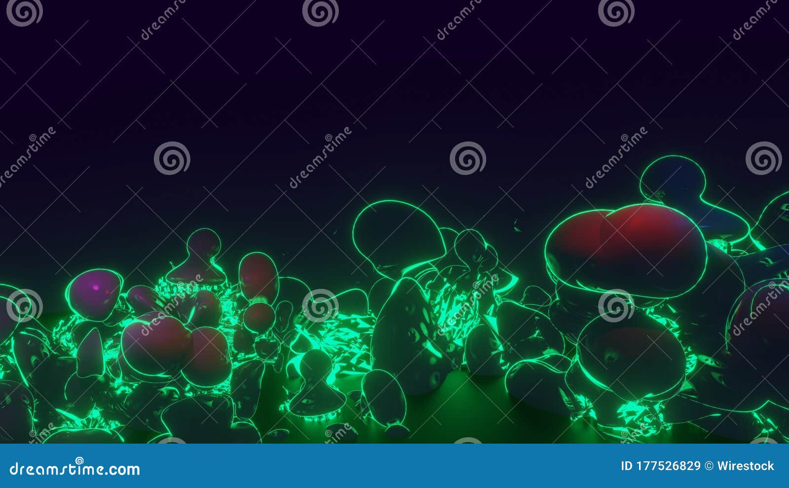 Digital Illustration of Multiplying Bacterial Cells Against a Black ...