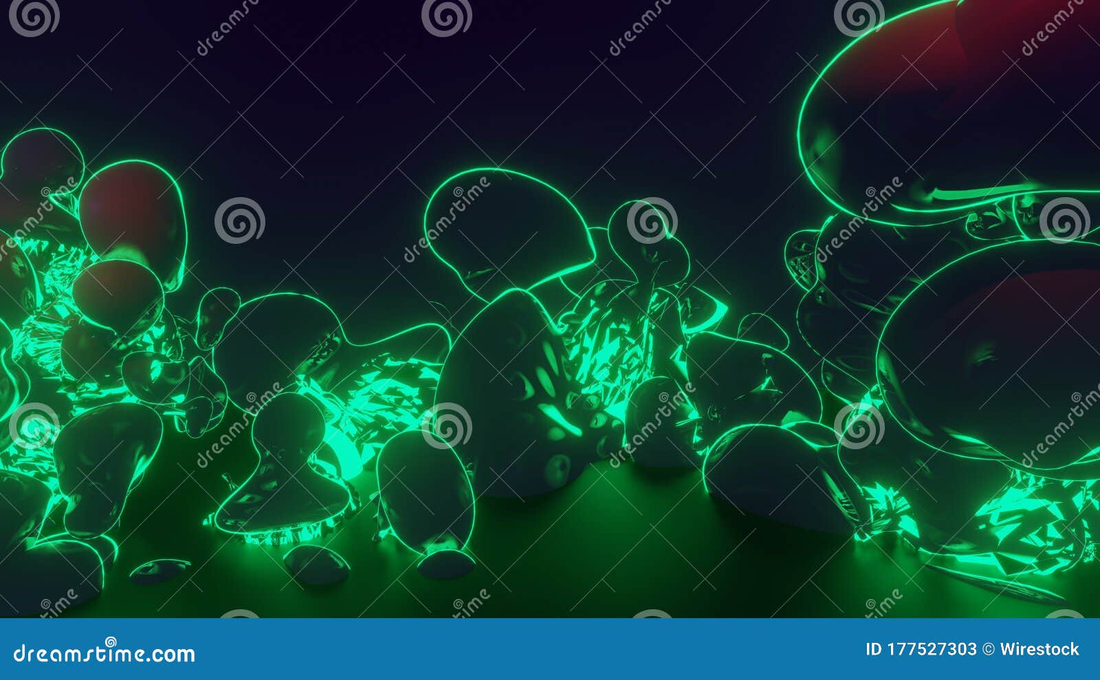 Digital Illustration of Multiplying Bacterial Cells Against a Black ...