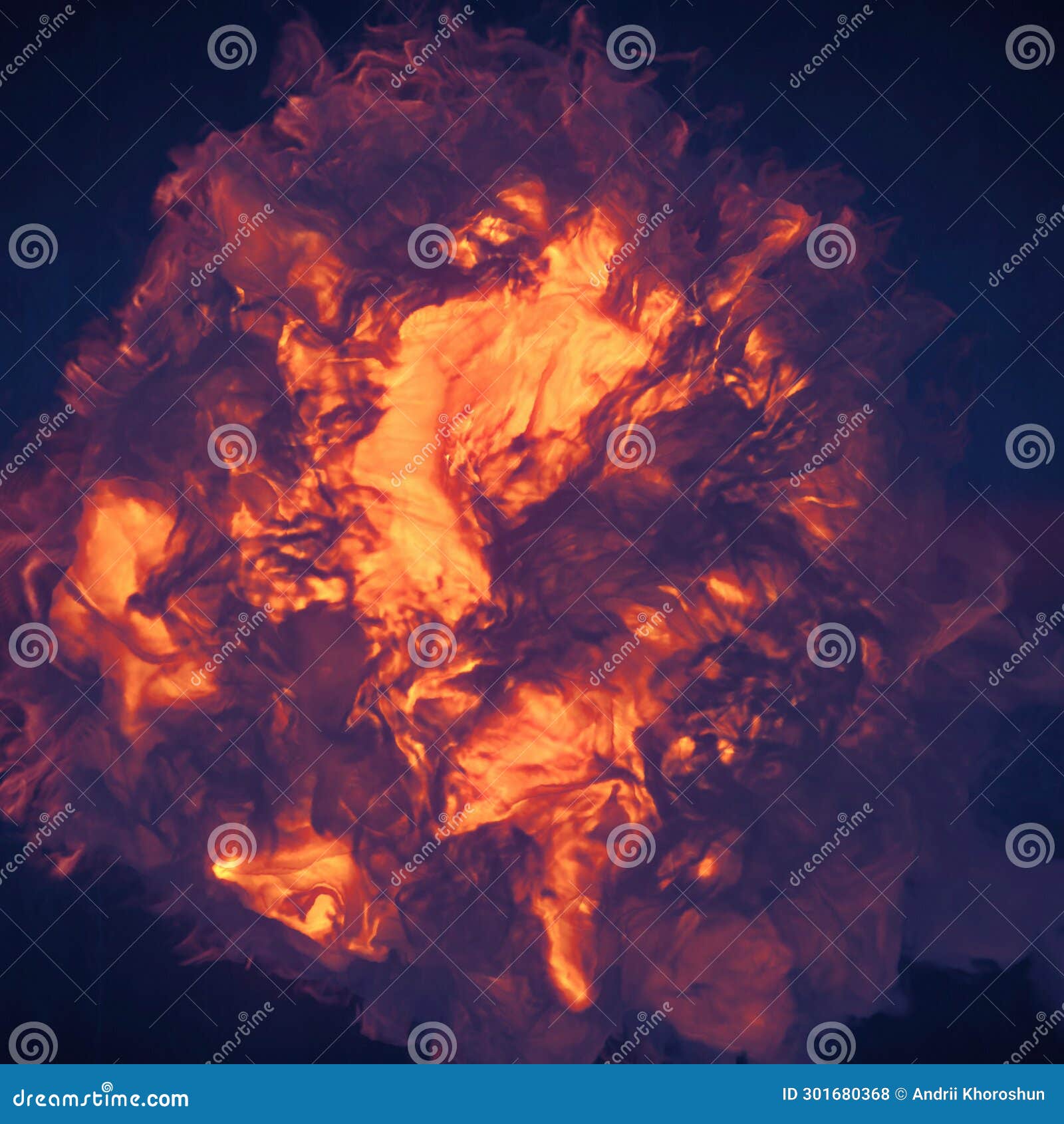 Digital Illustration of Neon Chemical Flame Flow with Swirls of Purple ...