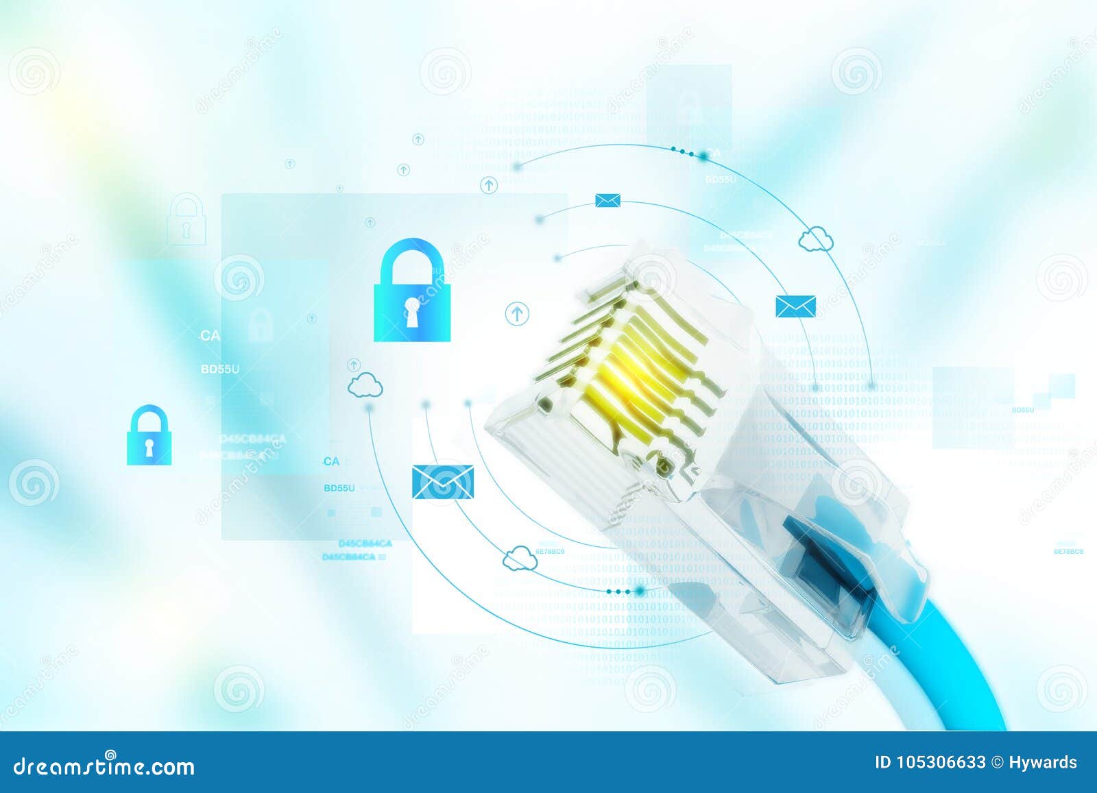 Digital network security stock illustration. Illustration of hacker ...