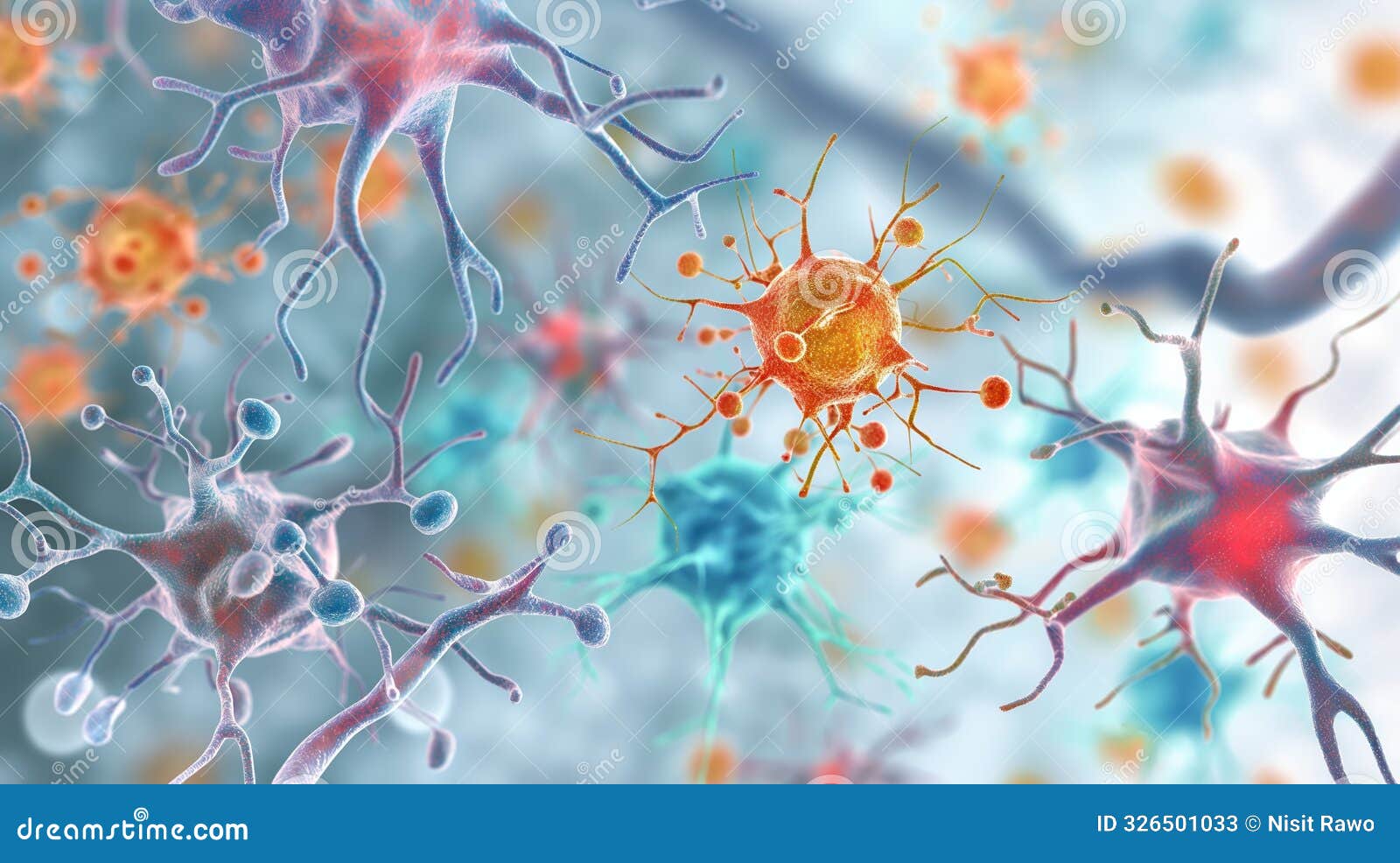 Digital Illustration of Neurons Affected by Multiple Sclerosis Stock ...