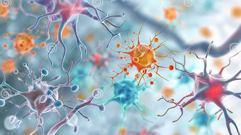 Digital Illustration of Neurons Affected by Multiple Sclerosis Stock ...