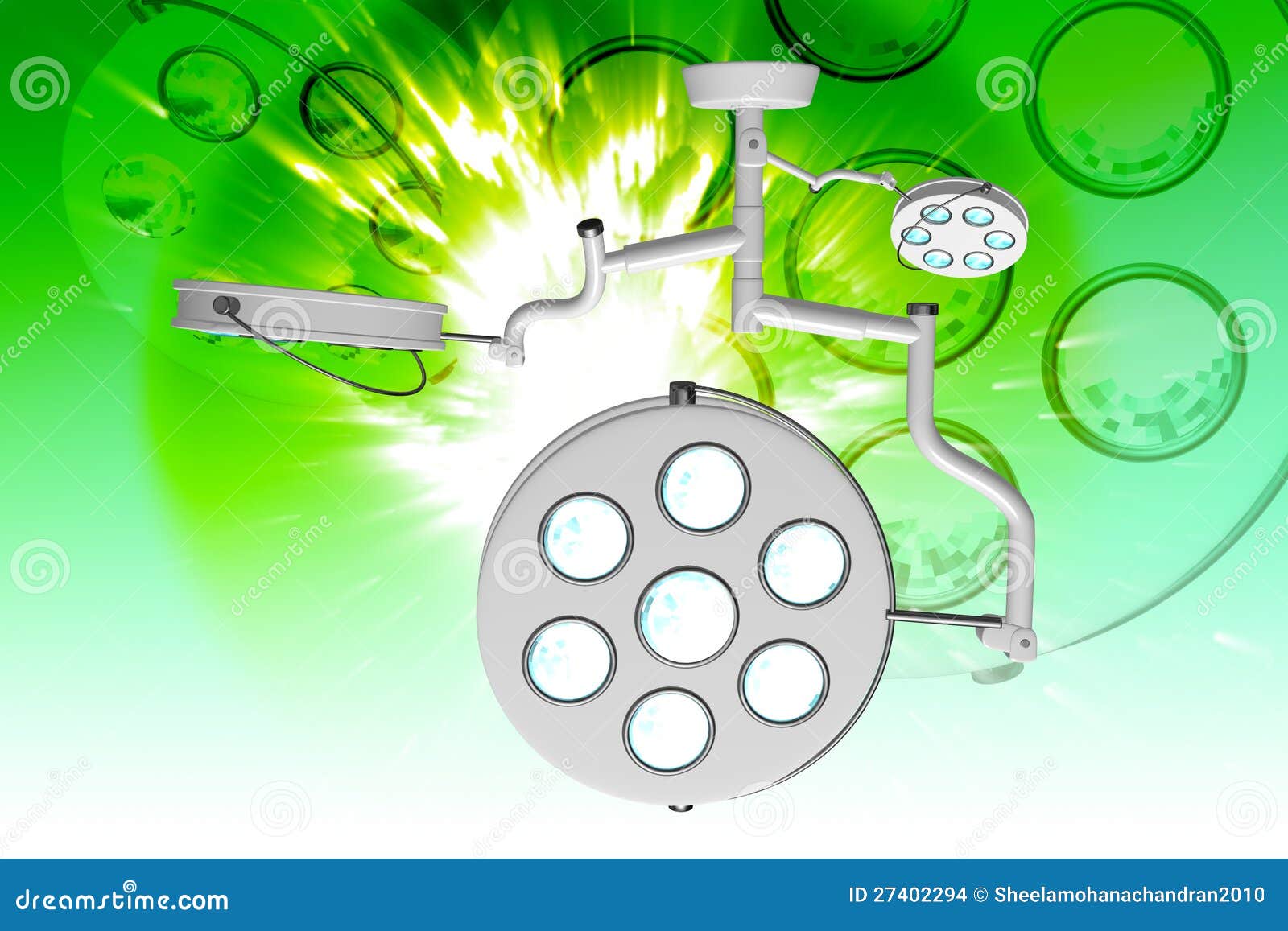 Digital Illustration of Operation Theatre Light Stock Illustration ...