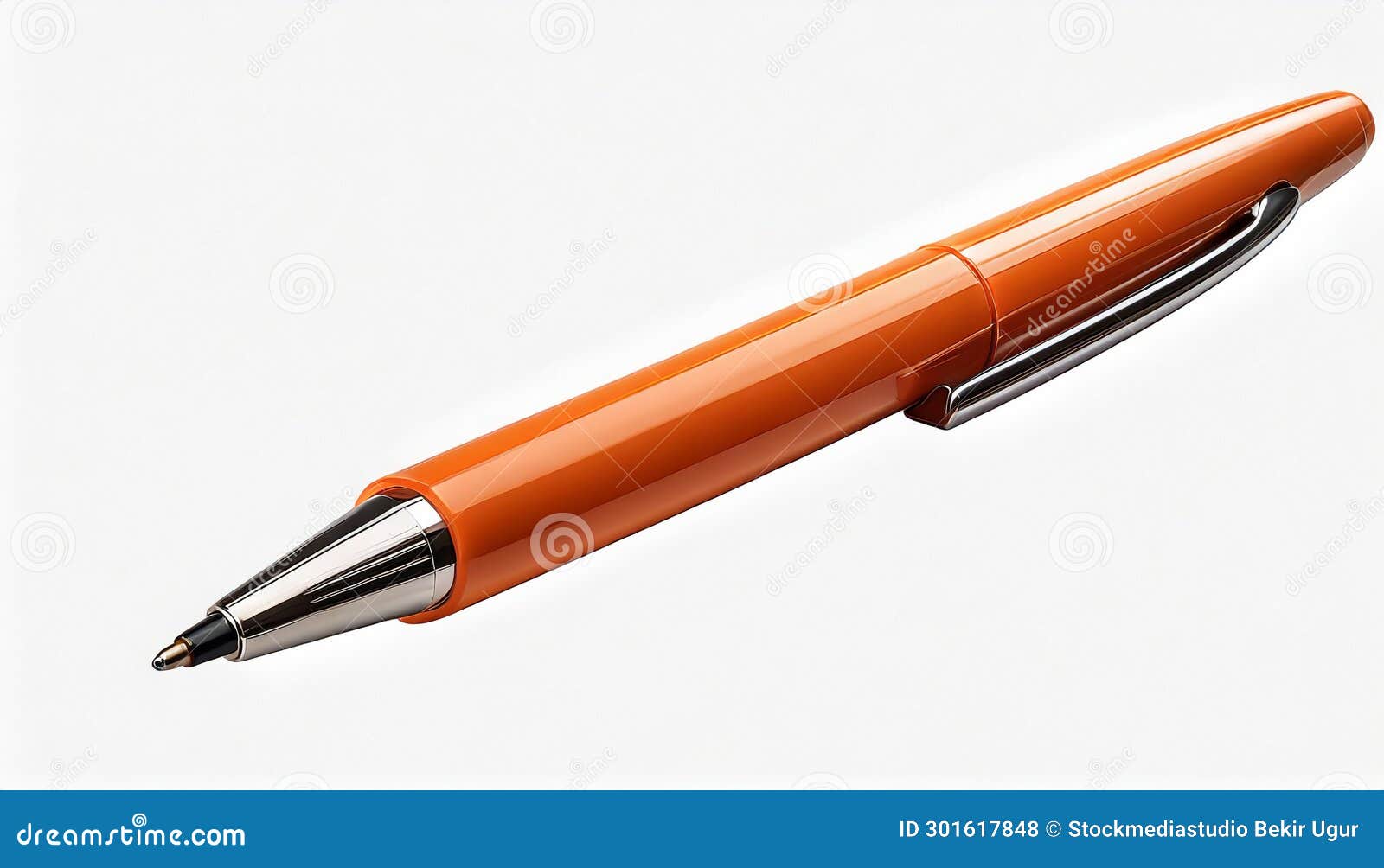 Digital Illustration of an Orange Pen on a White Background Stock ...