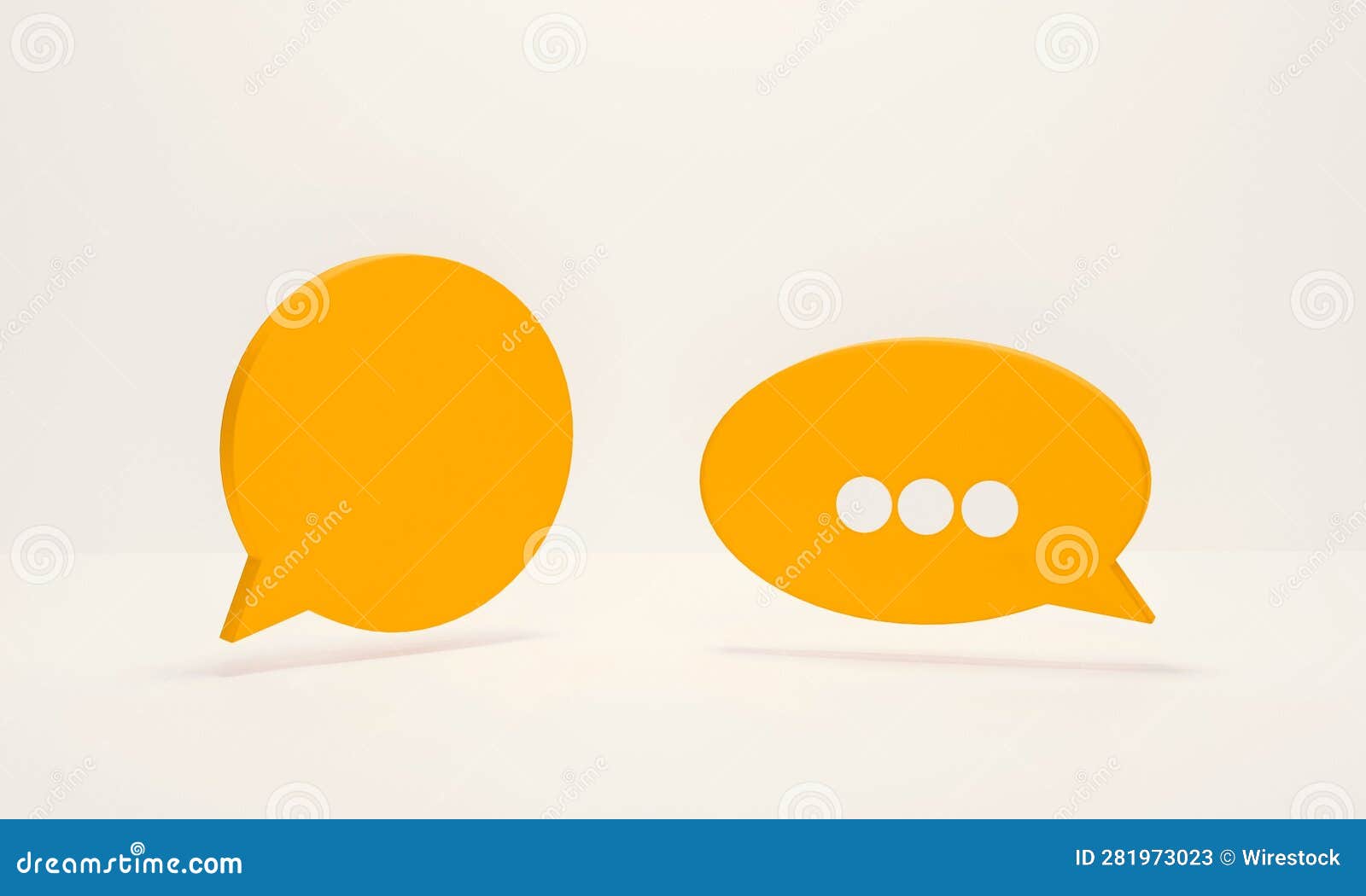 Digital Illustration of Orange Speech Bubbles on a Solid Background Stock Illustration ...