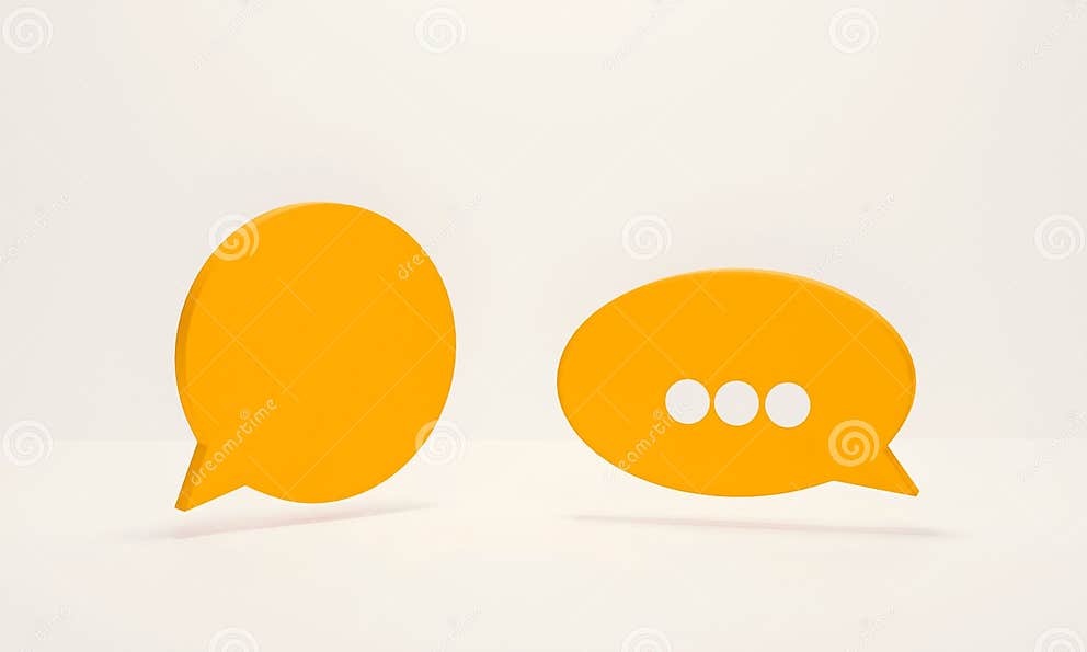 Digital Illustration of Orange Speech Bubbles on a Solid Background ...
