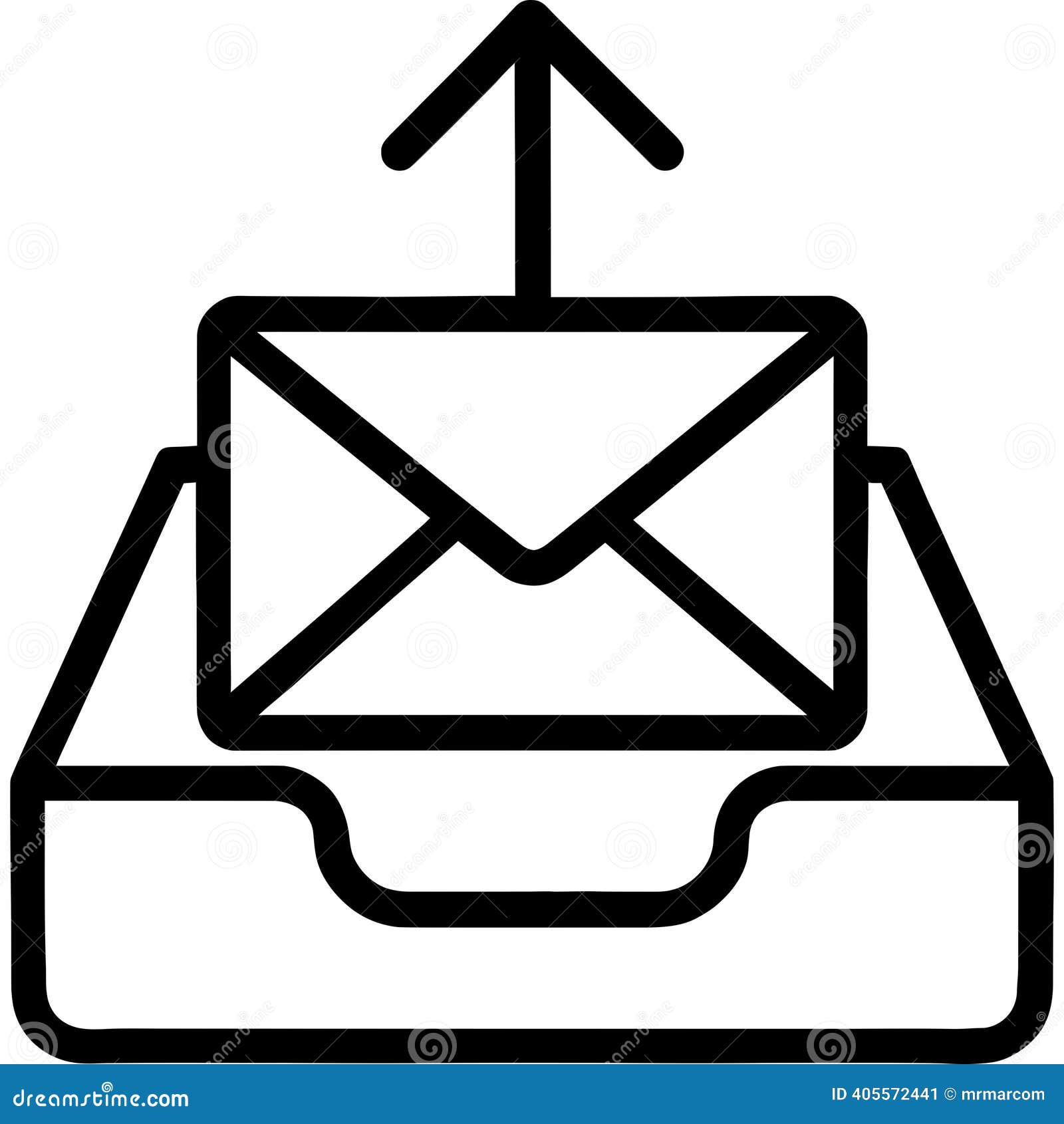 Outline Outbox Vector Icon. Isolated Black Simple Line Element ...