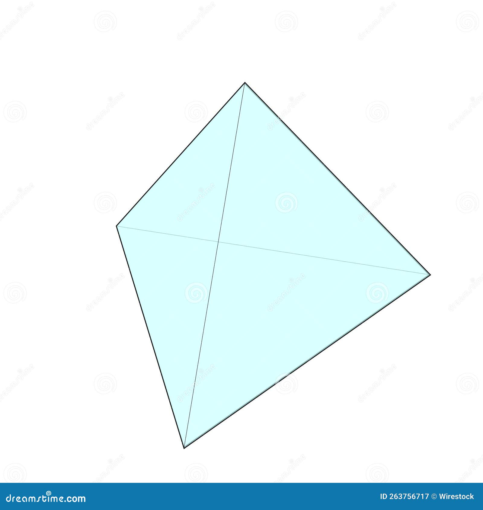 Digital Illustration of the Outline of a Geometric Pyramid with Blue ...