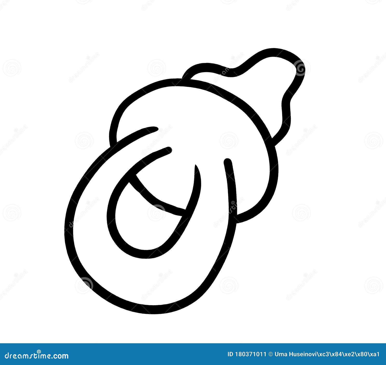 Black and White Pacifier Doodle Stock Illustration - Illustration of ...
