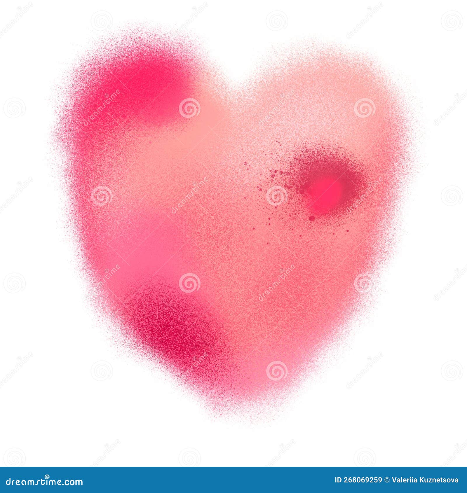 Digital Illustration Pink Fluffy Heart Isolated Stock Illustration ...