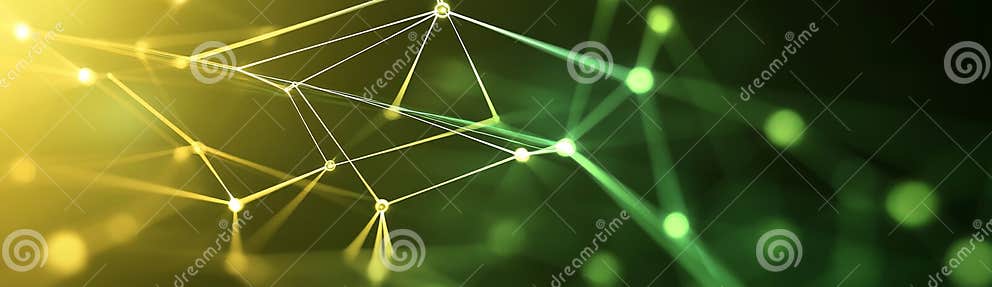 Digital Illustration with Polygons on a Vivid Gradient Background As ...