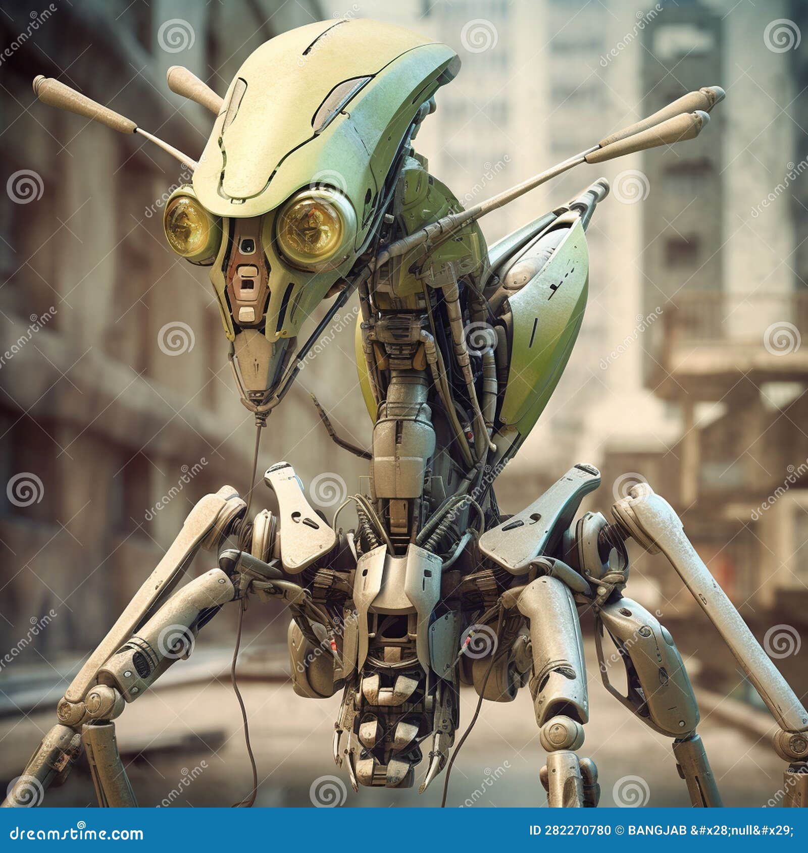 Digital Illustration of a Praying Mantis Robot Stock Illustration ...