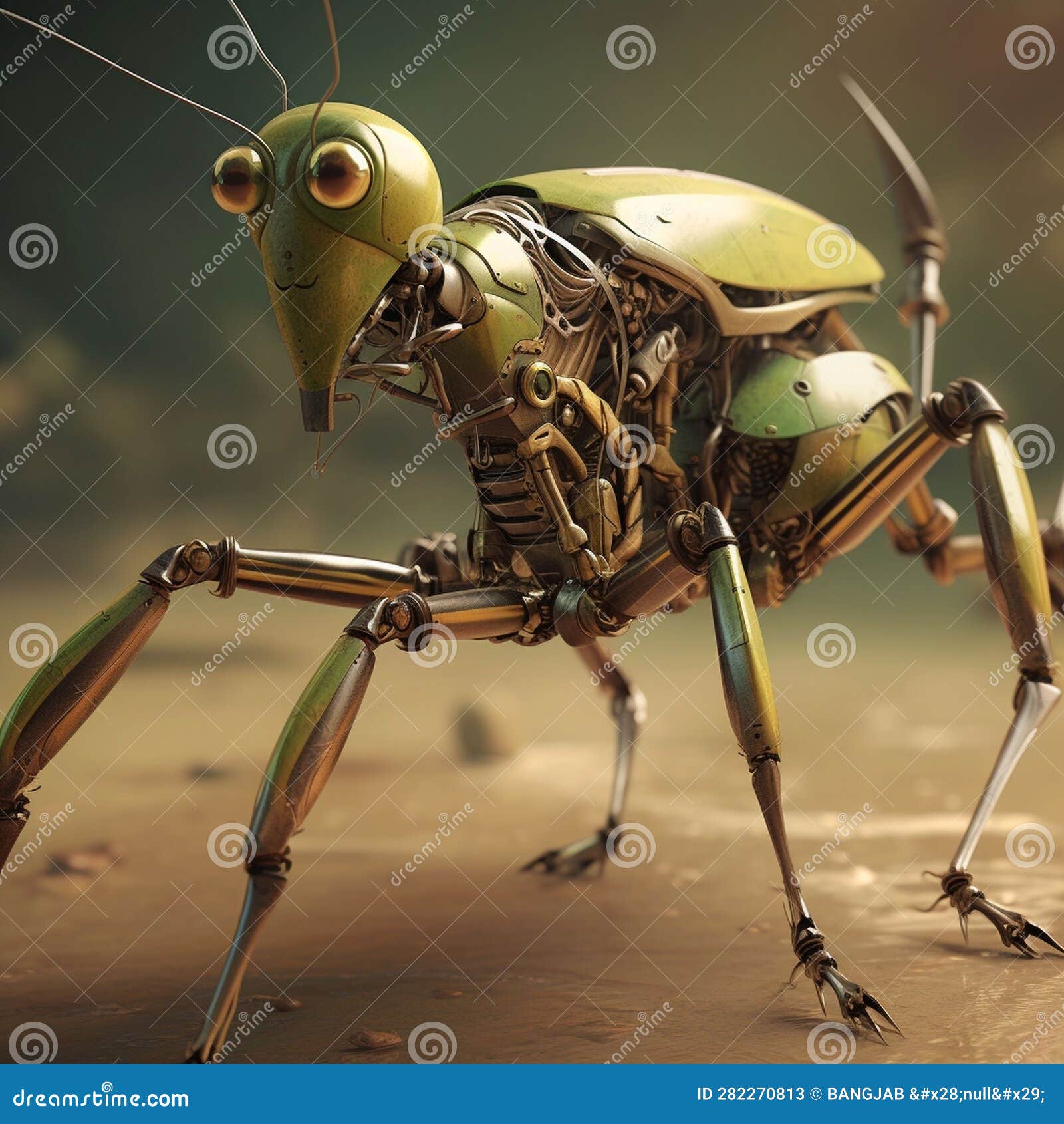 Digital Illustration of a Praying Mantis Robot Stock Illustration ...