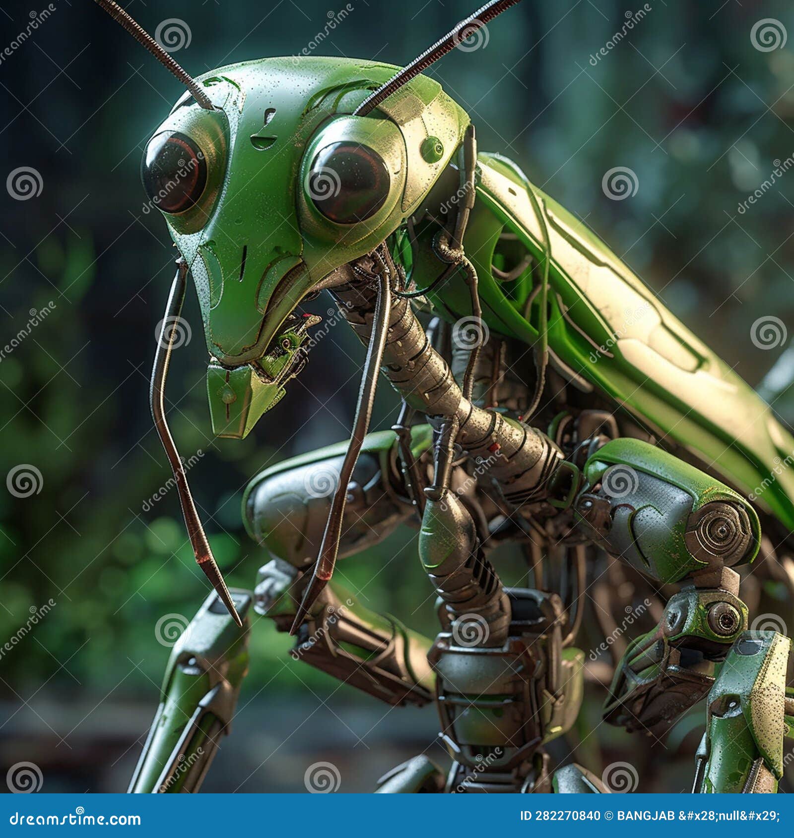 Digital Illustration of a Praying Mantis Robot Stock Illustration ...