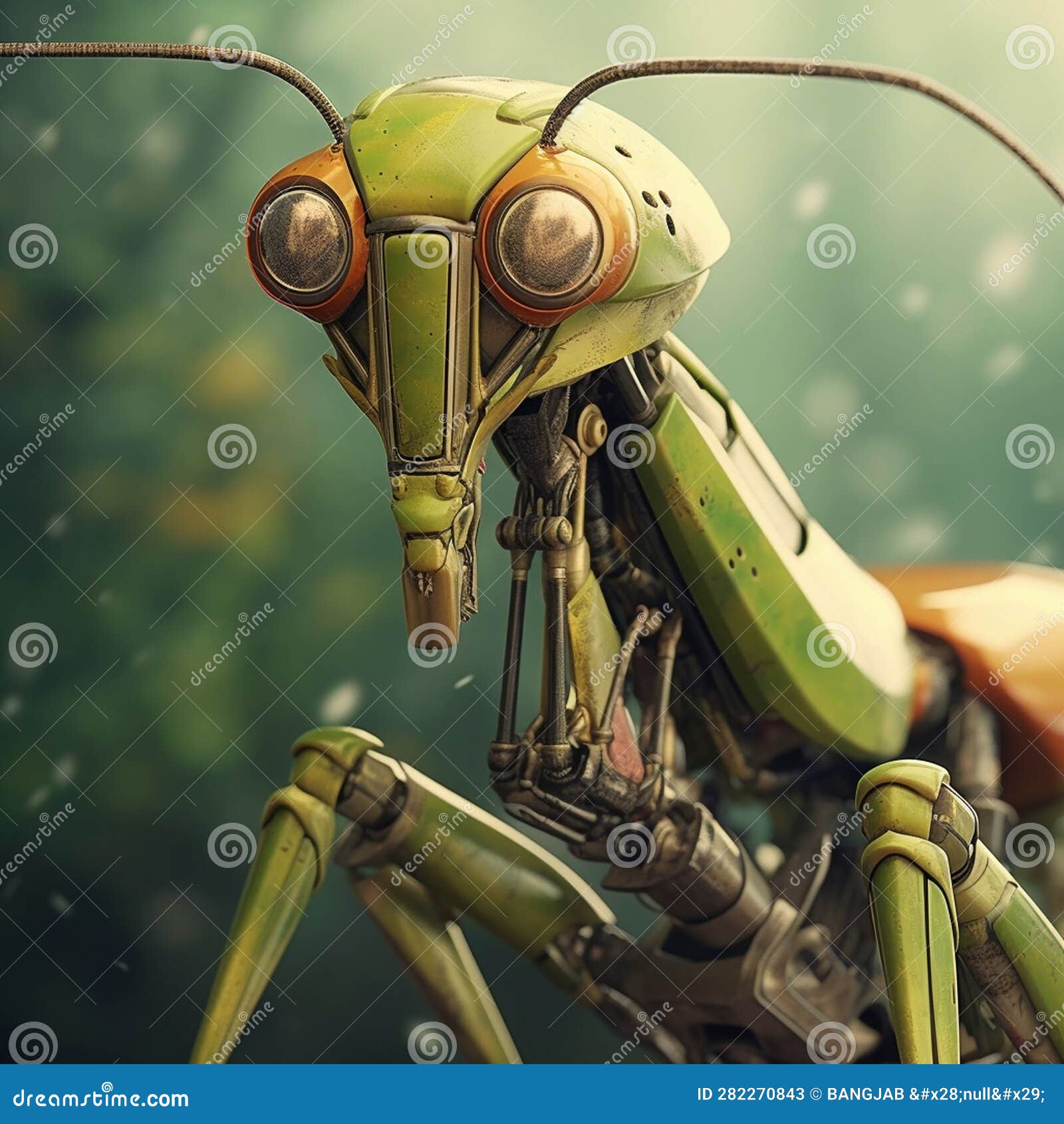 Digital Illustration of a Praying Mantis Robot Stock Illustration ...