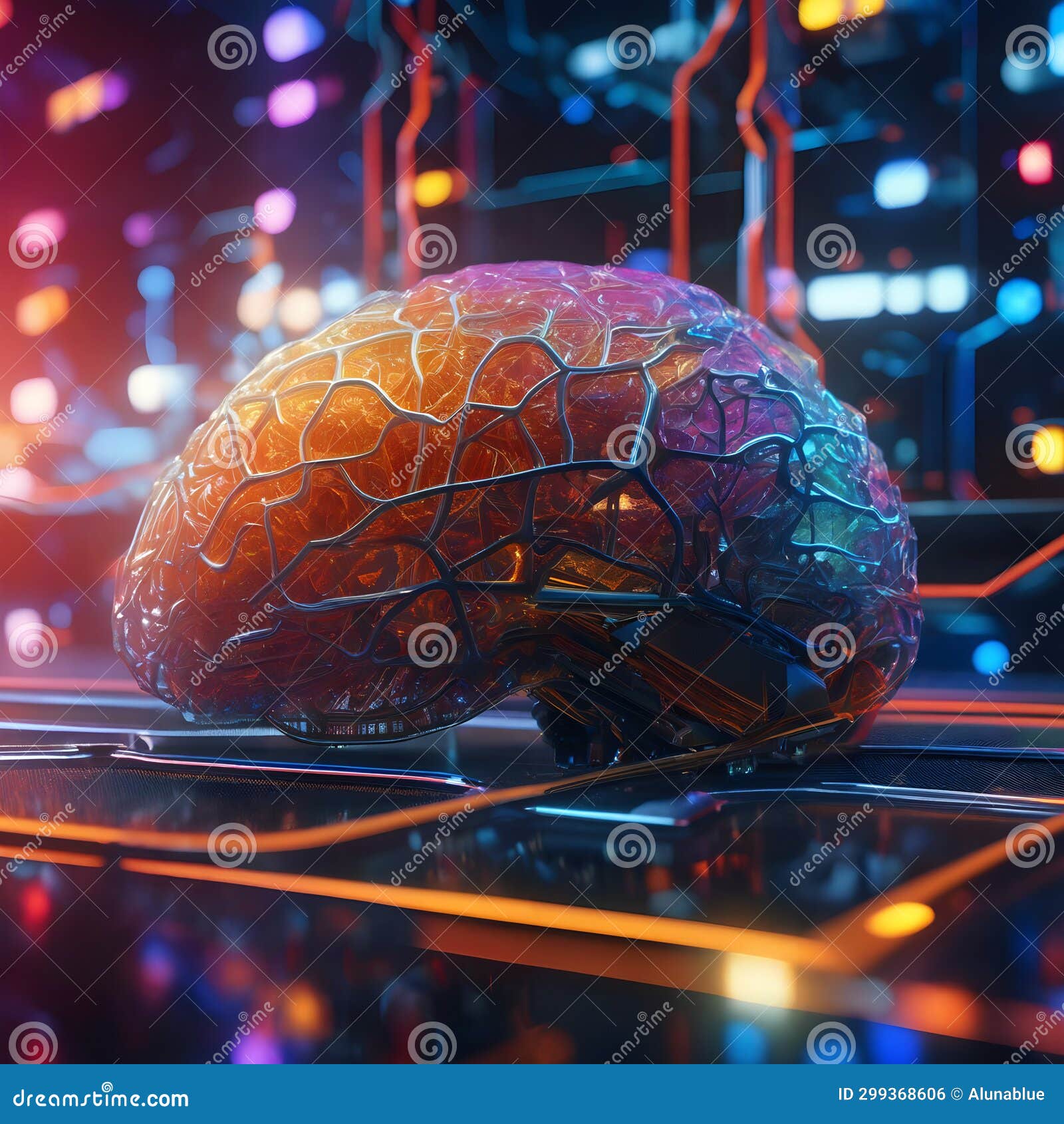 A Wire Brain on a Circuit Board. Stock Illustration - Illustration of ...