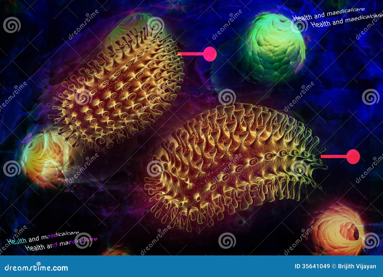 Digital Illustration of Rabies Virus in Colour Background Stock ...