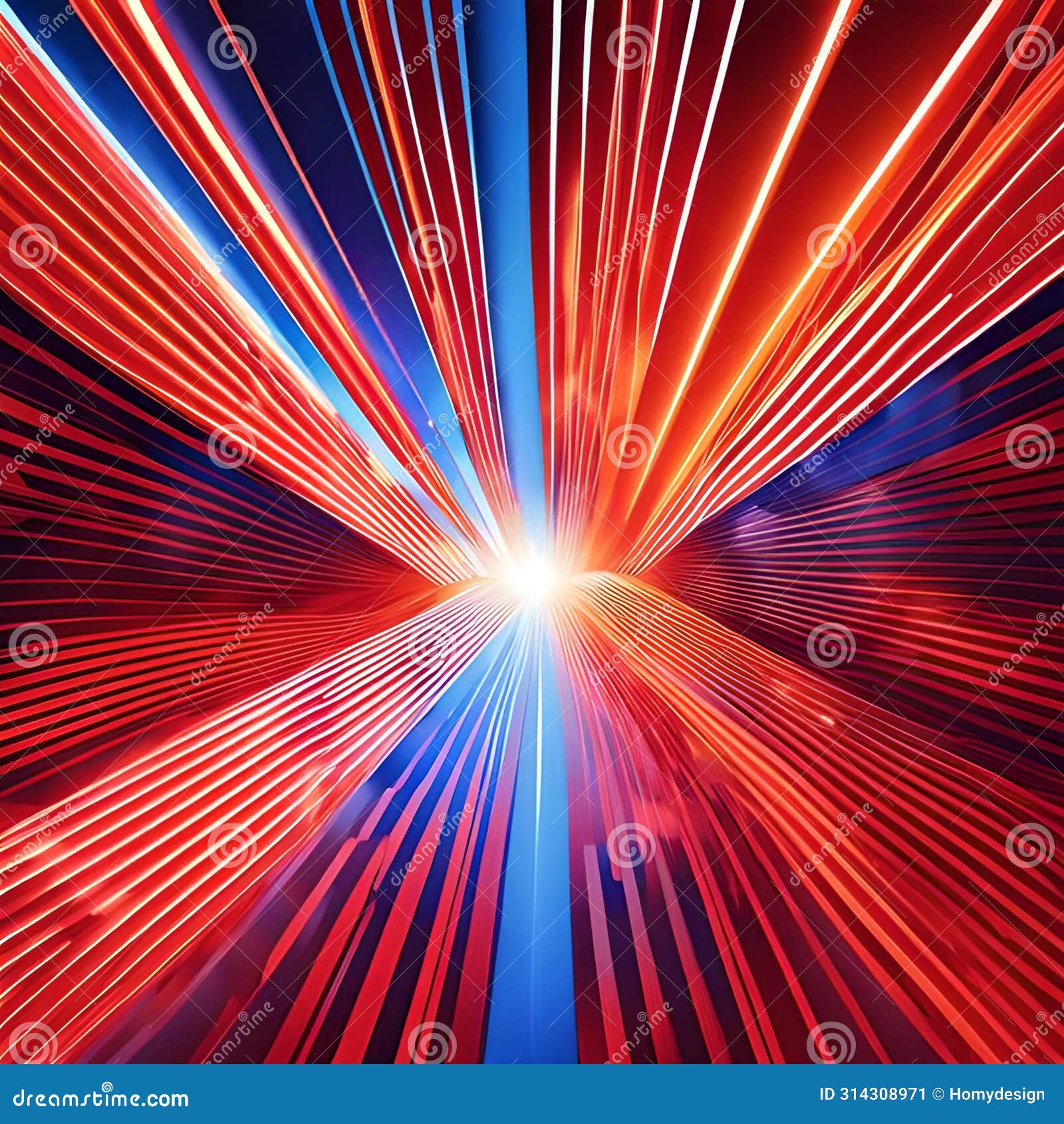 Digital Illustration of Red and Orange Light Rays. Generative Ai Stock ...