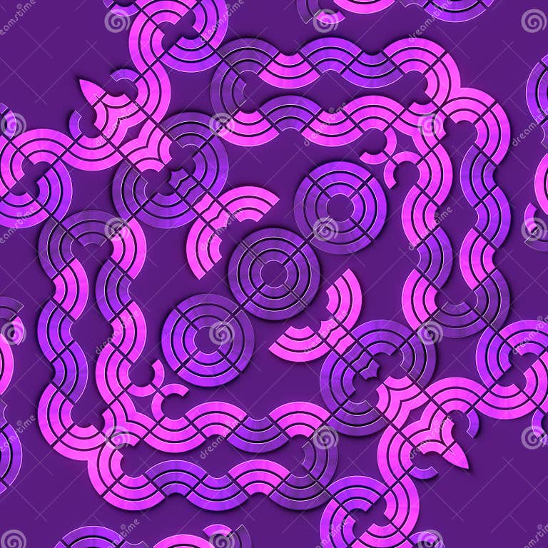 Digital Illustration of a Repeating Geometric Pattern of Interlocking ...