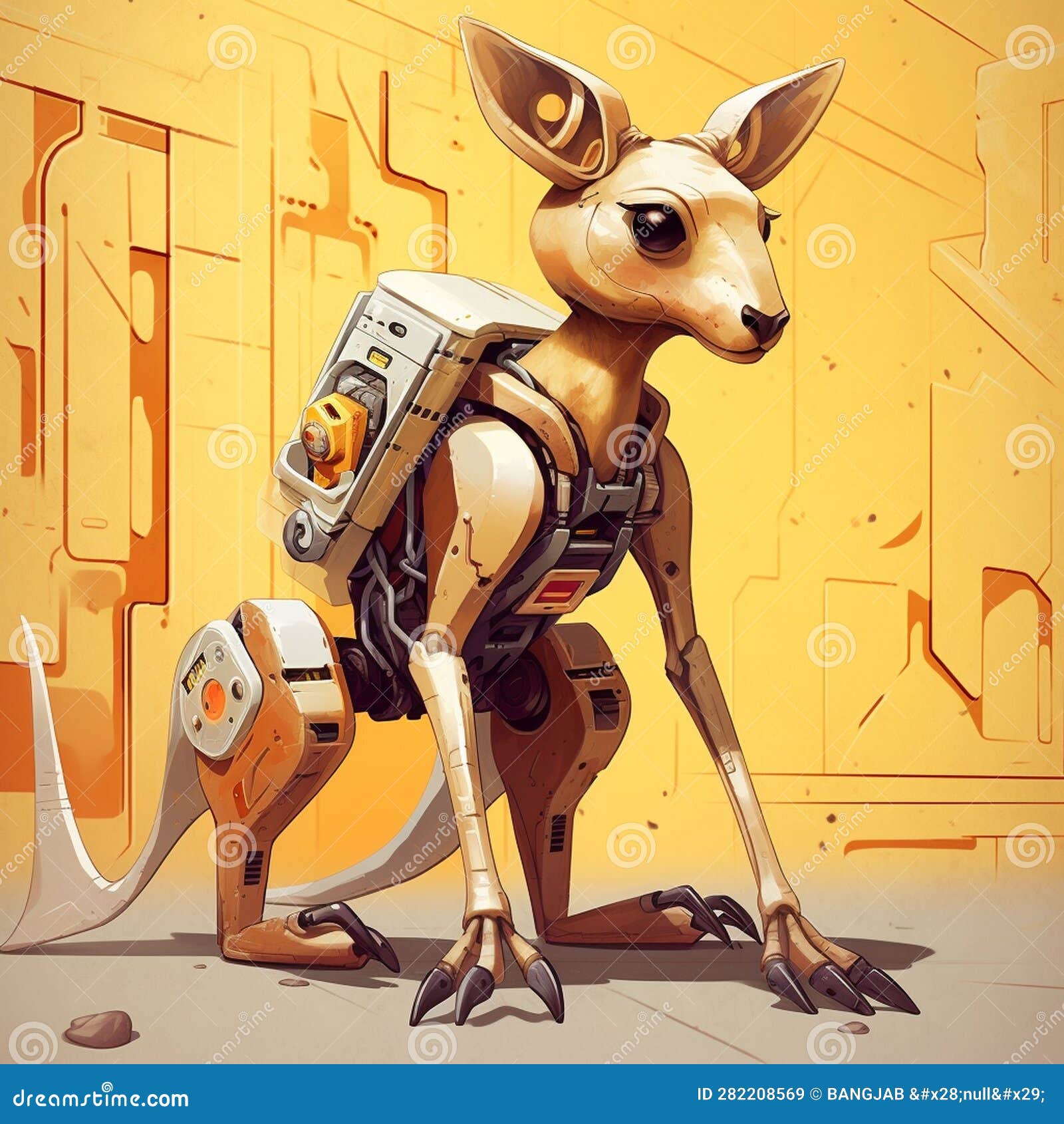 Digital Illustration of Robot Kangaroo Stock Illustration ...