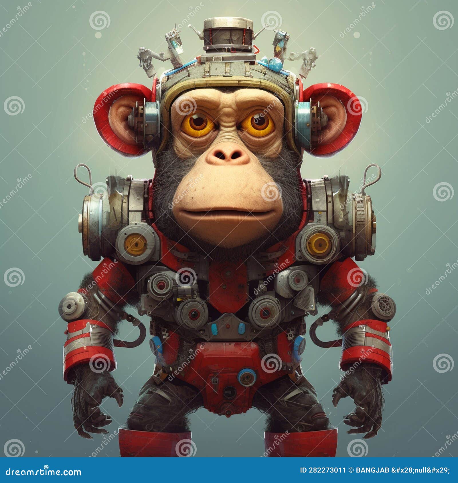 Digital Illustration of Robot Monkey Stock Illustration - Illustration of worlds, person: 282273011