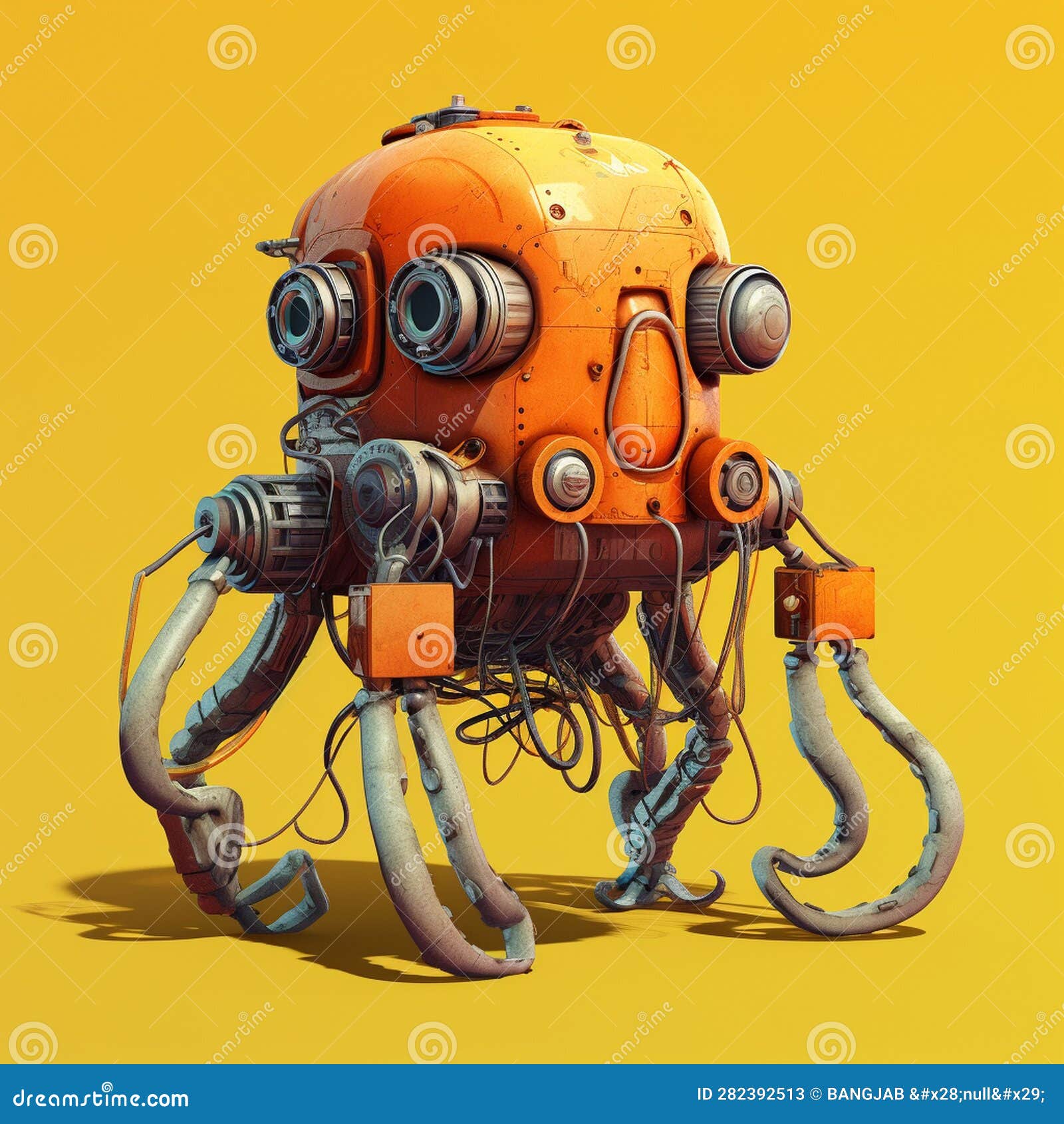 Digital Illustration of Robot Octopus Stock Illustration - Illustration ...