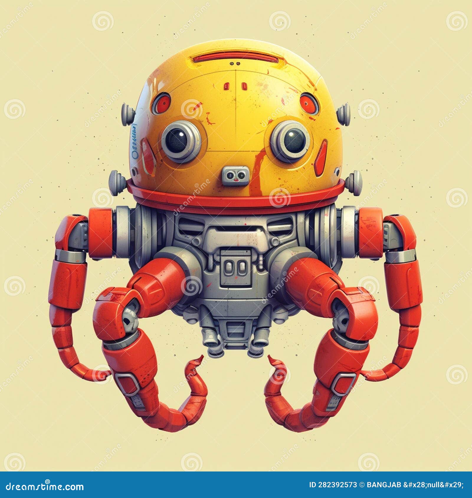 Digital Illustration of Robot Octopus Stock Illustration - Illustration ...