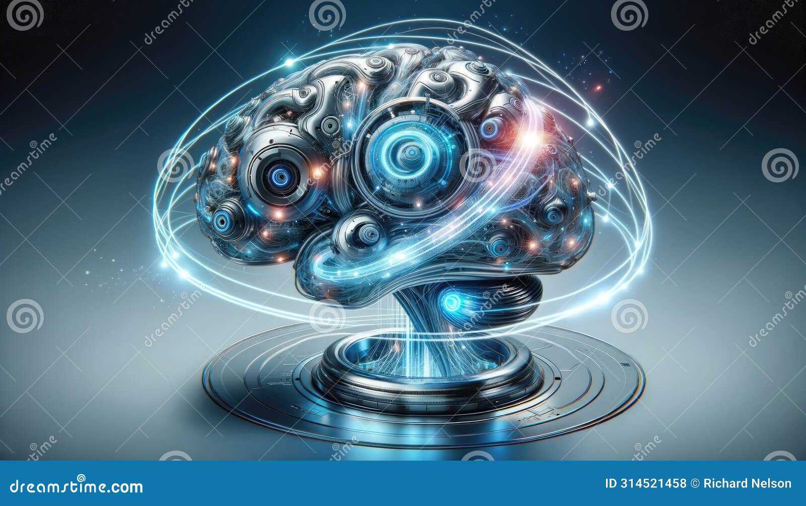 Advanced Artificial Intelligence Robotic Brain with Glowing Circuits ... Advanced Artificial Intelligence Robotic Brain with Glowing Circuits ...