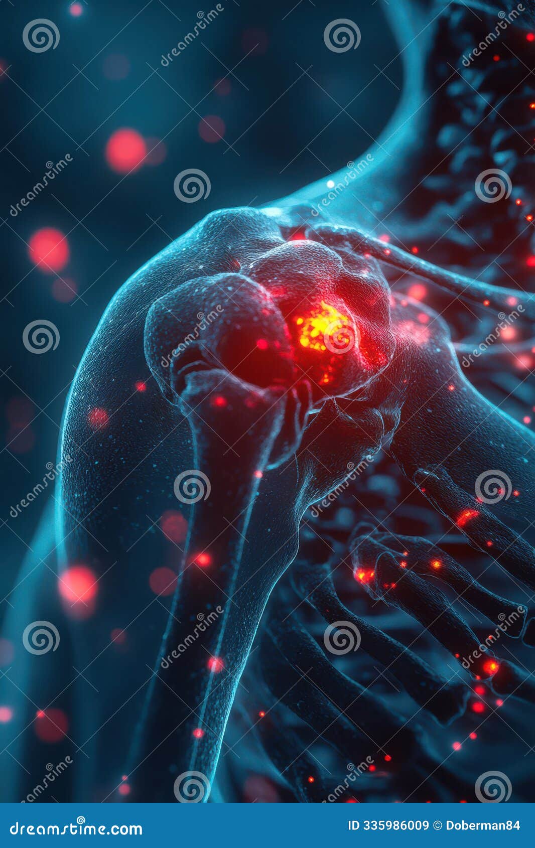 Digital Illustration of a Shoulder Joint Experiencing Pain with ...