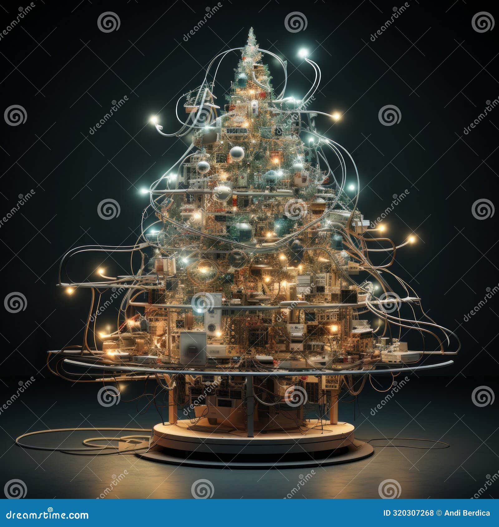 High-Tech Holiday Tree: the Future of Christmas Decor Stock ...