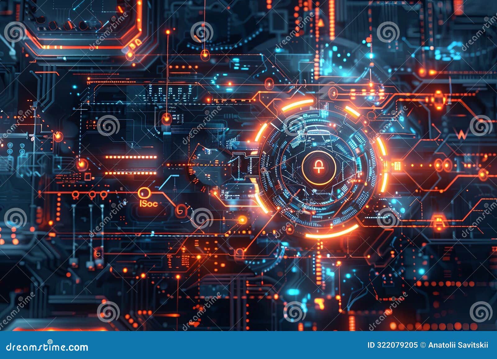 A Digital Illustration Showcasing a Futuristic Network Protected by AI ...