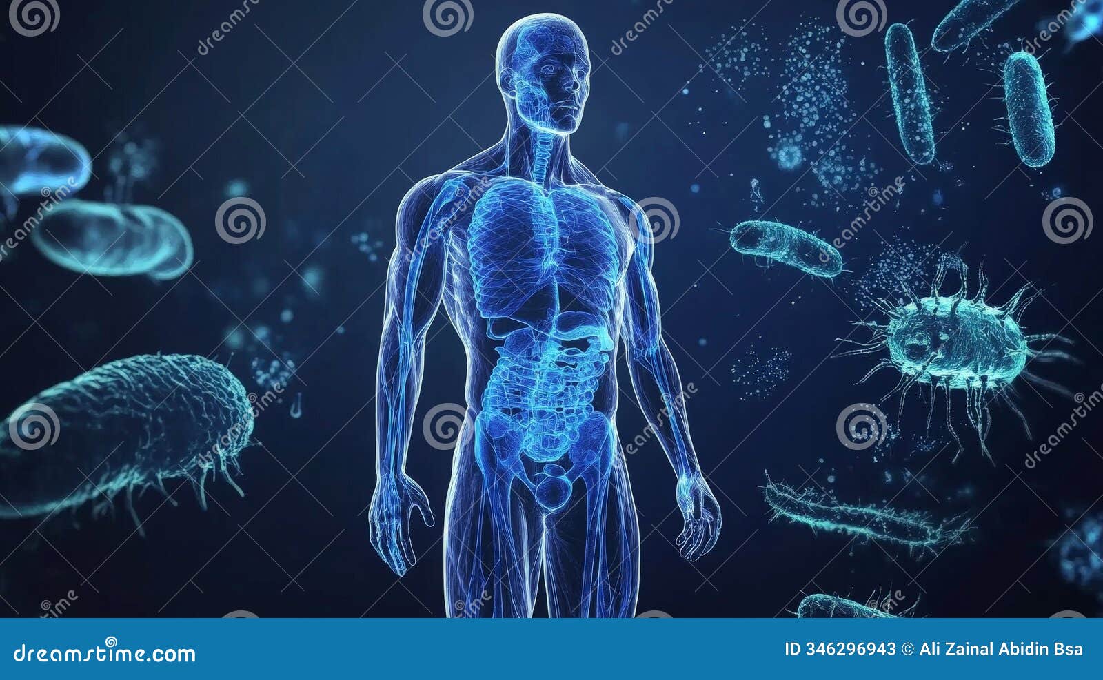 Human Body Microbiome Illustration | CartoonDealer.com #346296943
