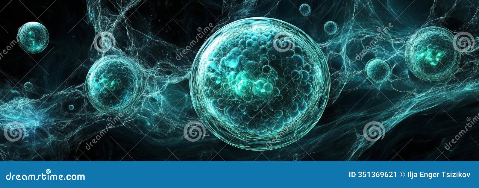 A Digital Illustration Showing Rendered Microscopic Cancer Cells ...